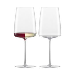 Weinglas ZWIESEL GLAS "Weingl&auml;ser Simplify 555 ml 2er Set transparent", bunt (transparent), 2 tlg., Glas, Trinkgef&auml;&szlig;e, Weinglas