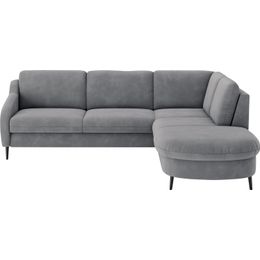Sit & More Ecksofa SIT & MORE "Soul L-Form", grau (stone), B:257cm H:90cm T:239cm, 100% Polyester, Sofas, Ecksofa, wahlweise mit Bettfunktion und Bettkasten oder Schubkasten