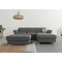 Sit & More Ecksofa SIT & MORE "Apulia L-Form", grau, B:250cm H:78cm T:185cm, Webstoff (100% Polyester);Struktur weich (90% Polyester, 10% Polyamid);Luxus-Microfaser Euphoria (100% Polyester);Samtoptik (100% Polyester), Sofas, Ecksofa, wahlweise Bettfunktion, Bettkasten und Kopf- und Armteilverstellung