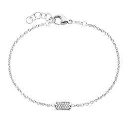 Armband Smart Jewel "Armband Mittelteil rechteckig mit Zirkonia, Silber 925", silber, Armb&auml;nder, Damen, Silber 925 (Sterlingsilber), Armband