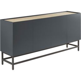 Sideboard OTTO HOME "Azly", anthrazit, B:180cm H:86cm T:41cm, Sideboards, Sideboard, pflegeleichte Melaminoberfl&auml;che, Metallgestell, ABS-Kanten