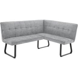 Eckbank ByLiving "Talea K&uuml;chenbank", hellgrau, B:168cm H:93,5cm T:128cm, Metall, Polyester, Sitzb&auml;nke, Eckbank, Komortable Nosaqfederung und gem&uuml;tlicher Stoffbezug mit Farbauswahl