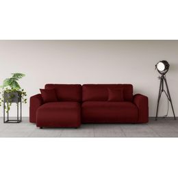 Ecksofa Home Affaire "VasbySuyal", rot (bordeaux), B:235cm H:80cm T:138cm, 100% Polyester, Sofas, Ecksofa, L-Form