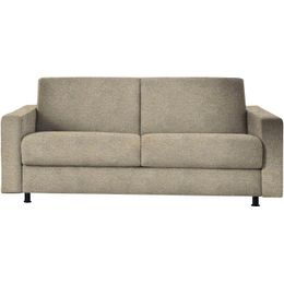 Schlafsofa Bali "Messina", hellbraun, B:215cm H:84cm T:100cm, 100%Polyester, Sofas, Schlafsofa, Dauerschl&auml;fer in 140 und 160er Breite. 3 Matratzen zur Auswahl