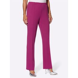 Schlupfhose Classic Basics, Damen, Gr. 22, Kurzgr&ouml;&szlig;en, pink (magenta), 95% Polyester, 5% Elasthan, unifarben, lang, Hosen Schlupfhose
