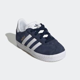 Sneaker adidas originals "GAZELLE COMFORT CLOSURE ELASTIC LACES KIDS", M&auml;dchen, Gr. 25, blau (collegiate navy, cloud wei&szlig;, cloud wei&szlig;), Leder, Synthetik, Schuhe Sneaker, f&uuml;r Kinder