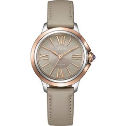 Solaruhr Citizen "Citizen L", natur, Armbanduhren, Damen, Solaruhr, Armbanduhr, Damenuhr, Lederarmband, analog, Batterie-Entladungsanzeige