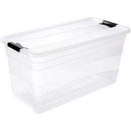 Organizer keeeper "cornelia", transparent, B:39,5cm H:40cm T:79,5cm, Kunststoff, Aufbewahrungsboxen, Organizer, Aufbewahrungsbox, 83 L, mit Deckel, Schiebeverschluss