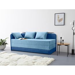 Polsterliege Maintal "Diana", blau, B:84cm, Komplettbetten, Polsterliege, mit Stauraum