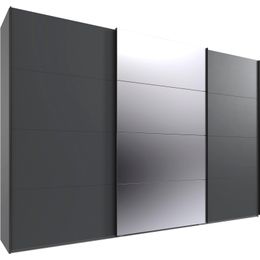 Kleiderschrank wimex "Mugano, Made in Germany, Lieferung bis in Deine Etage und Stellort", schwarz (grafit, griffe schwarz), B:360cm H:236cm T:65cm, Holzwerkstoff, Schr&auml;nke, Kleiderschrank, 3 Schwebet&uuml;ren, gro&szlig;e Gr&ouml;&szlig;en, mit oder ohne Spiegel, Metallgriffe