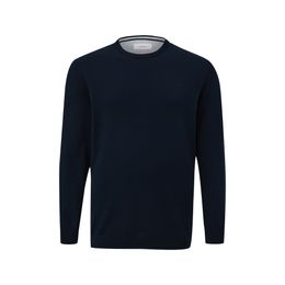 Strickpullover, Herren, Gr. 4XL, navy, Strick, Obermaterial: 100% Baumwolle, s.Oliver MEN BIG SIZES, bestickt, unifarben, normal h&uuml;ftbedeckend, Rundhals, Flachstrickb&uuml;ndchen, Pullover Strickpullover, mit Logostickerei - Gro&szlig;e Gr&ouml;&szlig;en
