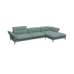 Ecksofa FLEXLUX "Salino, Funktionssofa mit Recamiere, Relaxsofa, Ecksofa", blau (sky blau), B:340cm H:88cm T:182cm, 62% Polyester, 17% Cotton, 14% Viscose, 7% Linen, Sofas, Ecksofa, Sofa mit Arm- und Kopfteil-Verstellungen, Kaltschaum & Stahl-Wellen