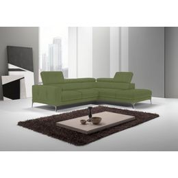 Ecksofa Egoitaliano "Claudie, Designsofa mit extrakomfortablem Sitzkomfort", gr&uuml;n (kiwi), B:268cm H:97cm T:226cm, Luxus-Microfaser (100% Polyester) Leder &raquo;BULL&laquo; (echtes Rindsleder). Geschliffenes, pigmentiertes und behandeltes Rindsleder mit einer Dicke von 1, 3-1, 5 mm. Dieses Leder zeigt eine ziemlich weiche Hand mit einem halb undurchsichtigen Aussehen. Es handelt sich um ein gesch&uuml;tztes Leder.