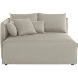 Ottomane OTTO HOME "N&ouml;re", beige, B:138cm H:86cm T:128cm, 100% Polyester, Sofas, Ottomane, kurzes Lounge-Modul - zum Zusammenstellen, Breite 138 cm, Tiefe 128 cm