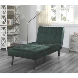 Relaxliege "Pierre", gr&uuml;n, B:76cm H:82cm T:178cm, ATLANTIC HOME COLLECTION, Sofas, Relaxliege, mit 3-stufiger Rasterfunktion im R&uuml;cken, mit Wellenunterfederung