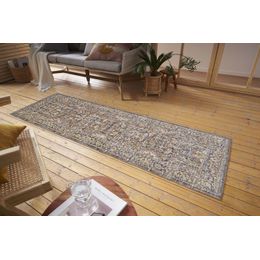 Teppich Hanse Home "Luxor", bunt (grau,bunt), B:75cm H:3mm L:200cm, Polypropylen (PP), Teppiche, Teppich, In-& Outdoor, L&auml;ufer, wetterfest, Balkon, Wohnzimmer, Orient