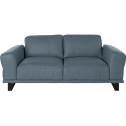 2-Sitzer W.Schillig "montanaa", blau (blau z69), B:192cm H:78cm T:94cm, Sofas, 2-Sitzer, mit Metallkufen in Schwarz pulverbeschichtet, Breite 192 cm