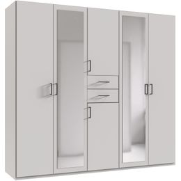 Kleiderschrank wimex "Diver Dreht&uuml;renschrank mit Spiegel, 180, 225 o. 270cm breit", schwarz (wei&szlig;, griffe schwarz), B:225cm H:207cm T:58cm, Schr&auml;nke, Kleiderschrank, Bestseller Schlafzimmerschrank wahlweise 3 Innenausstattungen