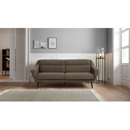 3-Sitzer OTTO HOME "Bille", braun, B:212cm H:86cm T:90cm, Struktur (100% Polyester);Struktur fein (100% Polyester);Samtoptik (100% Polyester);Luxus-Microfaser weich (100% Polyester), Sofas, 3-Sitzer, mit Naht im R&uuml;ckenkissen und Eiche-Beinen, Design by Morten Georgsen