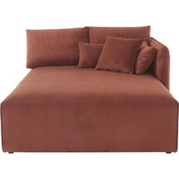 Ottomane OTTO HOME "N&ouml;re", orange (terra), B:138cm H:86cm T:168cm, 92% Polyester, 8% Polyamid, Sofas, Ottomane, Lounge-Modul - zum eigenen Zusammenstellen, Breite 138cm, Tiefe 168cm
