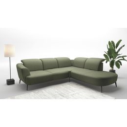 Sit & More Ecksofa SIT & MORE "Zoe", gr&uuml;n (olive), B:300cm H:87cm T:267cm, 95% Polyester, 5% Polyamid, Sofas, Ecksofa, ink.Sitztiefenverstellung, wahlweise mit Kopfteilverstellung