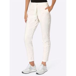 Webhose Heine, Damen, Gr. 34, Normalgr&ouml;&szlig;en, beige (ecru), 77% Viskose, 20% Polyamid, 3% Elasthan, unifarben, 7/8-L&auml;nge, Hosen Webhose