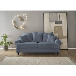 3-Sitzer Home Affaire "WESTMINSTER", blau (marineblau), B:200cm H:95cm T:100cm, Sofas, 3-Sitzer, mit Federkern-Polsterung
