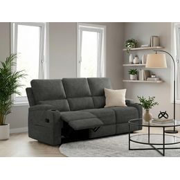 3-Sitzer OTTO HOME "Napori", grau (anthrazit), B:207cm H:105cm T:94cm, 100% Polyester, Sofas, 3-Sitzer, Kinosofa mit 2 x Relaxfunktion und Getr&auml;nkehalter