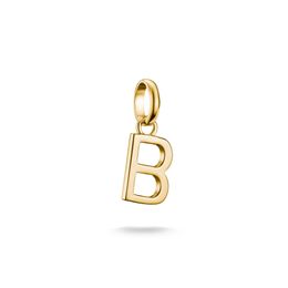 Charm Buchstabe Thomas Sabo "Charm Alphabet/Buchstabe - Connect", gold (gelbgoldfarben), Charms, Damen, B, Silber 925 (recycelt), Charm Buchstabe