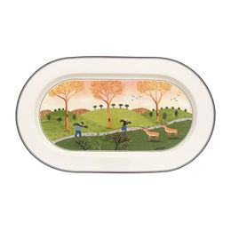 Villeroy & Boch Servierplatte VILLEROY & BOCH "Platte oval Design Naif 34 x 24 cm bunt", bunt, Porzellan, Servierplatten, Servierplatte