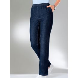 Schlupfjeans Classic Basics, Damen, Gr. 38, Normalgr&ouml;&szlig;en, blau (marine), 100% Baumwolle, unifarben, lang, Jeans Schlupfjeans