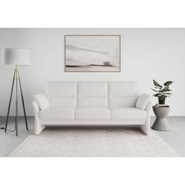 3-Sitzer DOMO collection "Pina, schmale Armlehnen, mit Federkern, kompakt & elegant", beige (creme), B:219cm H:95cm T:88cm, 95% Polyester, 5% Polyamid, Sofas, 3-Sitzer, Hoher Sitzkomfort, Microfaser hochflorig, creme, Breite 219 cm