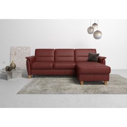 Ecksofa Home Affaire "Palmera L-Form, B: 244 cm - OTTO. Verl&auml;ssliche Qualit&auml;t.", rot (merlot), B:244cm H:89cm T:163cm, Luxus-Microfaser (100% Polyester);Struktur (100% Polyester);Luxus-Microfaser in Lederoptik (100% Polyester), Sofas, Ecksofa, optional Bettfunktion & Bettkasten, Federkern
