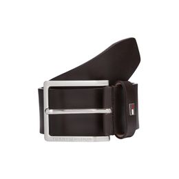 Lederg&uuml;rtel Tommy Hilfiger "OLIVER 4.0 cm breit", Herren, Gr. 85, testa de moro, Rindsleder, G&uuml;rtel Lederg&uuml;rtel, Gr&ouml;&szlig;enverstellbar, Markenlogoemblem aus Metall
