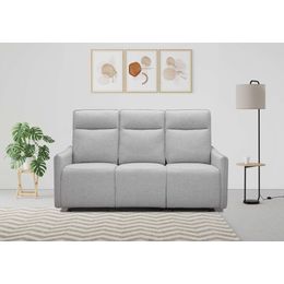 3-Sitzer DOREL HOME "Lugo, Kinosofa mit Reclinerfunktion in Kunstleder und Webstoff", grau (hellgrau), B:180cm H:102cm T:86cm, Sofas, 3-Sitzer, mit manueller Relaxfunktion in 2 Sitzen
