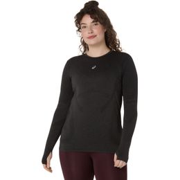 Laufshirt asics "ROAD SEAMLESS LS TOP", Damen, Gr. XL, performance schwarz, graphite grau, Obermaterial: 65% Polyamid, 35% Polyester, Shirts Laufshirt