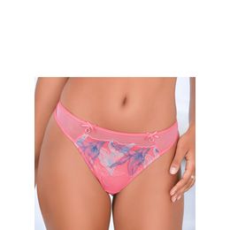 String Lascana "Gabriella", Damen, Gr. 48/50, bunt (pink, multicolor), Spitze, Obermaterial: 50% Polyamid, 30% Polyester, 20% Elasthan, Unterhosen String, aus Mesh mit hauchzarter Stickerei, transparente Unterw&auml;sche, Topseller
