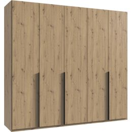 Kleiderschrank wimex "Mugano,in 5 Breiten,2 H&ouml;hen,2 Tiefen, viele Farben, Made in Germany", artisan, eiche nachbildung, griffe schwarz, B:225cm H:208cm T:58cm, Holzwerkstoff, Schr&auml;nke, Kleiderschrank, mit langen Griffen aus Metall, mit oder ohne Spiegel