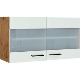 Glash&auml;ngeschrank Flex-Well "Vintea", beige (magnolia matt, lancelot oak), B:100cm H:54,8cm T:32cm, Holzwerkstoff, Schr&auml;nke, Glash&auml;ngeschrank, (B x H x T) 100 x 54,8 x 32 cm, mit Stollenglast&uuml;ren