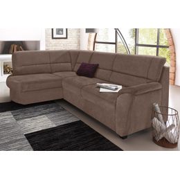 Sit & More Ecksofa SIT & MORE "Pandora L-Form", braun (schoko), B:251cm H:91cm T:176cm, Luxus-Microfaser ALTARA NUBUCK (100% Polyester);Luxus-Microfaser ALTARA NUBUCK (100% Polyester);Luxus-Microfaser (100% Polyester), Sofas, Ecksofa, wahlweise mit Bettfunktion und Bettkasten