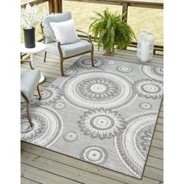Teppich "Loop, LAGERR&Auml;UMUNG", grau, B:100cm H:8mm L:160cm, Polypropylen, MyFlair M&Ouml;BEL & ACCESSOIRES, Teppiche, Teppich, modernes Design, Hoch-Tief Effekt, Outdoor geeignet, Balkon, Terrasse