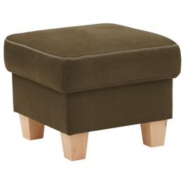 Hocker Home Affaire "Soleo", gr&uuml;n (oliv), B:60cm H:47cm T:60cm, Luxus-Microfaser ALTARA NUBUCK (100% Polyester);Struktur (100% Polyester);Luxus-Microfaser Lederoptik (100% Polyester), Hocker, Hocker, passend zum "Solea"-Ecksofa