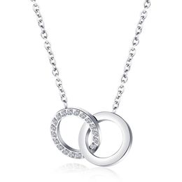 Kette mit Anh&auml;nger Firetti "Schmuck Geschenk Unity", silber (edelstahlfarben), Halsketten, Damen, Edelstahl, L: 51, Kette mit Anh&auml;nger, mit Zirkonia (synth.)