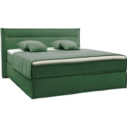 Boxspringbett Musterring "JustB SC100", gr&uuml;n, B:200cm L:215cm, Komplettbetten, Boxspringbett, schwebende Optik, inklusive Topper, verschiedene Farben, 180 x 200 cm