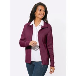 Strickjacke Casual Looks, Damen, Gr. 46, pink (fuchsia), 50% Baumwolle, 50% Polyacryl, unifarben, figurumspielend, Strickjacken Strickjacke
