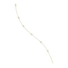 Goldarmband ONE ELEMENT "0,18 ct Diamant Brillant Armband Rundankerkette aus 585 Gelbgold 19 cm" Gr. 19, gold, Armb&auml;nder, Damen, mit Brillant, Gelbgold 585, Goldarmband