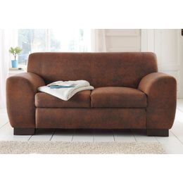 Sofa Home Affaire "Nika", braun (mocca), B:159cm H:78cm T:84cm, Sofas, Sofa, 2 oder 3- Sitzer in Microfaser MELROSE