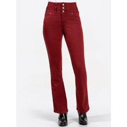 5-Pocket-Jeans Inspirationen, Damen, Gr. 25, Kurzgr&ouml;&szlig;en, rot (dunkelrot), 56% Baumwolle, 19% Polyester, 14% Lyocell, 10% Viskose, 1% Elasthan, unifarben, lang, Jeans 5-Pocket-Jeans