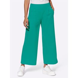 Culotte Casual Looks, Damen, Gr. 40, Normalgr&ouml;&szlig;en, gr&uuml;n (smaragd), 100% Polyester, unifarben, 7/8-L&auml;nge, Hosen Culotte