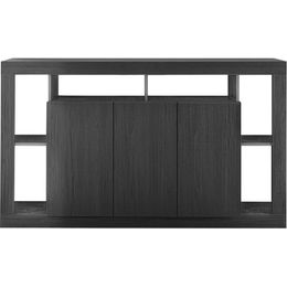 Sideboard Home Affaire "Rimini", schwarz (schwarz melamin holzstruktur), B:172cm H:102cm T:42cm, Sideboards, Sideboard, mit 3 T&uuml;ren